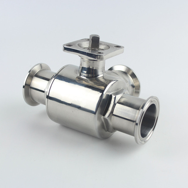 Sanitary Stainless Steel 3-Way Tee Actuated Ball Valve with Mount Pad ...